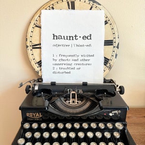 Haunted Definition Print in Typewriter Font on 5x7 8x10 - Etsy