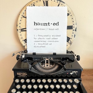 Haunted Definition Print in Typewriter Font on 5x7, 8x10, 11x14 ...