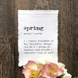 Spring definition print in typewriter font on 5x7 or 8x10 | Etsy
