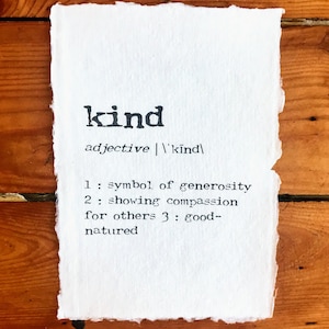Kind Definition Print in Typewriter Font on 5x7 or 8x10 | Etsy