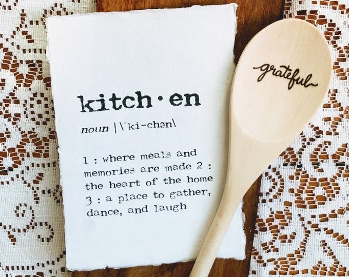 Kitchen Definition Print in Typewriter Font on 5x7 8x10 - Etsy