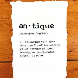 Antique Definition Print in Typewriter Font on 5x7, 8x10, 11x14 ...