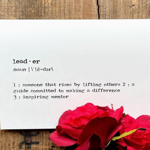 Leader Acronym Greeting Card With Envelope and Rose Sticker - Etsy