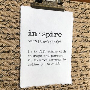 Inspire Definition Print in Typewriter Font on 5x7, 8x10, 11x14 ...