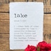 Lake Definition Print in Typewriter Font on 5x7, 8x10, 11x14 Handmade ...