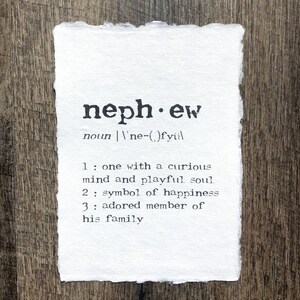 Nephew Definition Print in Typewriter Font on 5x7, 8x10, 11x14 Handmade ...