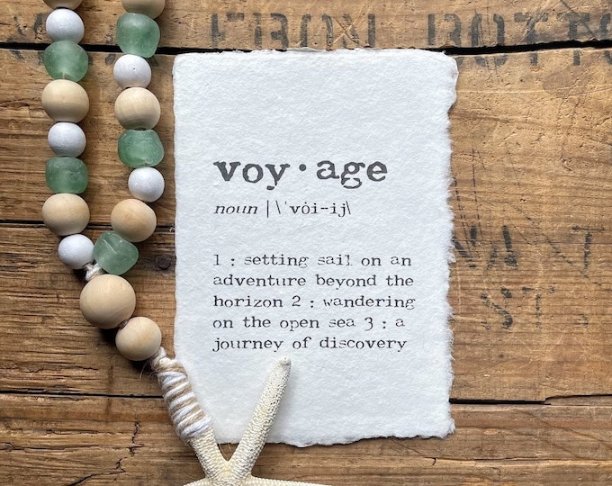 Voyage Definition Print in Typewriter Font on 5x7, 8x10, 11x14 Handmade ...