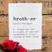 Brother Definition Print in Typewriter Font on 5x7, 8x10, 11x14 ...