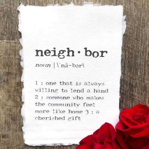Neighbor Definition Print in Typewriter Font on 5x7 or 8x10 | Etsy
