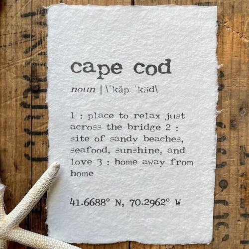 Cape Cod Massachusetts Definition Print in Typewriter Font on - Etsy