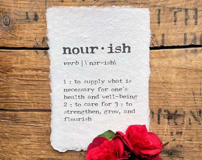 Nourish Definition Print in Typewriter Font on 5x7, 8x10, 11x14 ...