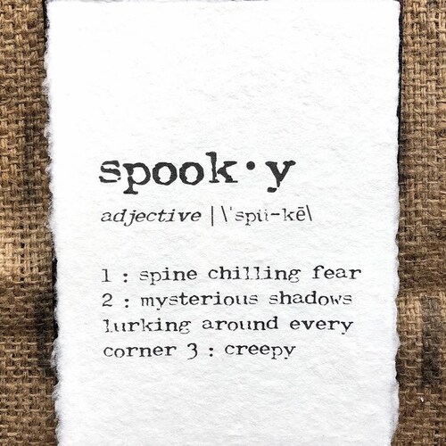 Spooky Definition Print in Typewriter Font on 5x7 or 8x10 - Etsy