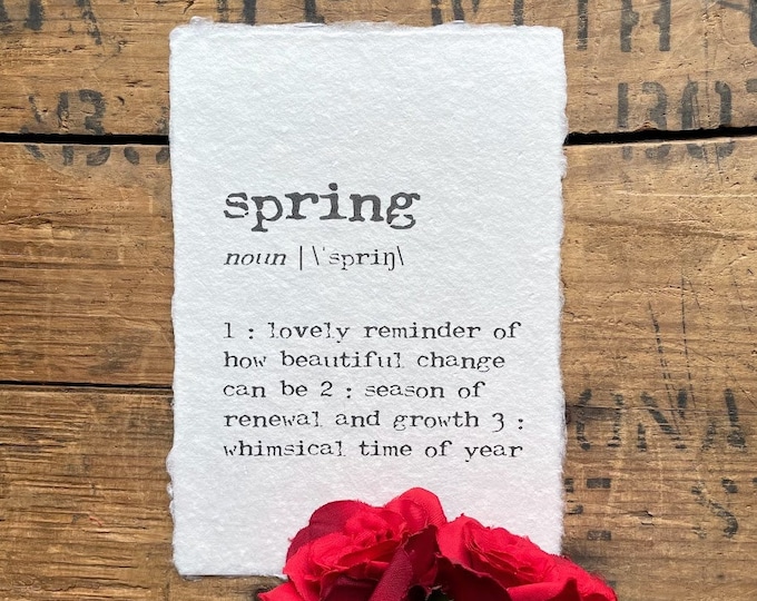 Spring Definition Print in Typewriter Font on 5x7, 8x10, 11x14 Handmade ...