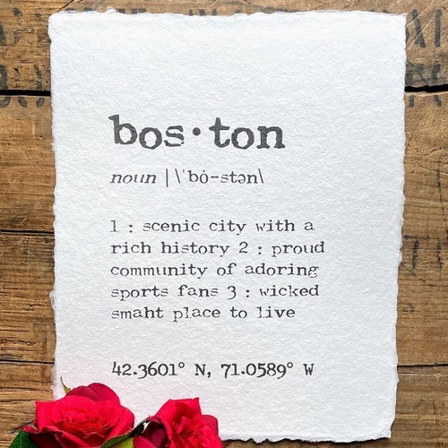 Boston Massachusetts Definition Print in Typewriter Font on | Etsy