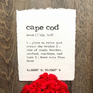 Cape Cod Massachusetts Definition Print in Typewriter Font on 5x7, 8x10 ...