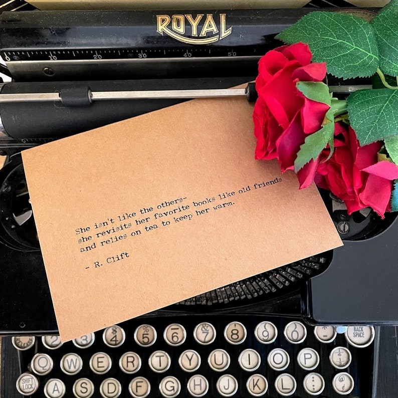 Custom Quote Greeting Card in Typewriter and Script Font With - Etsy