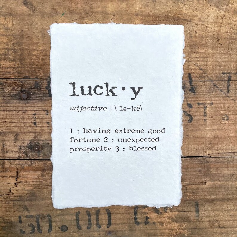 Lucky Definition Print in Typewriter Font on 5x7 8x10 11x14 - Etsy