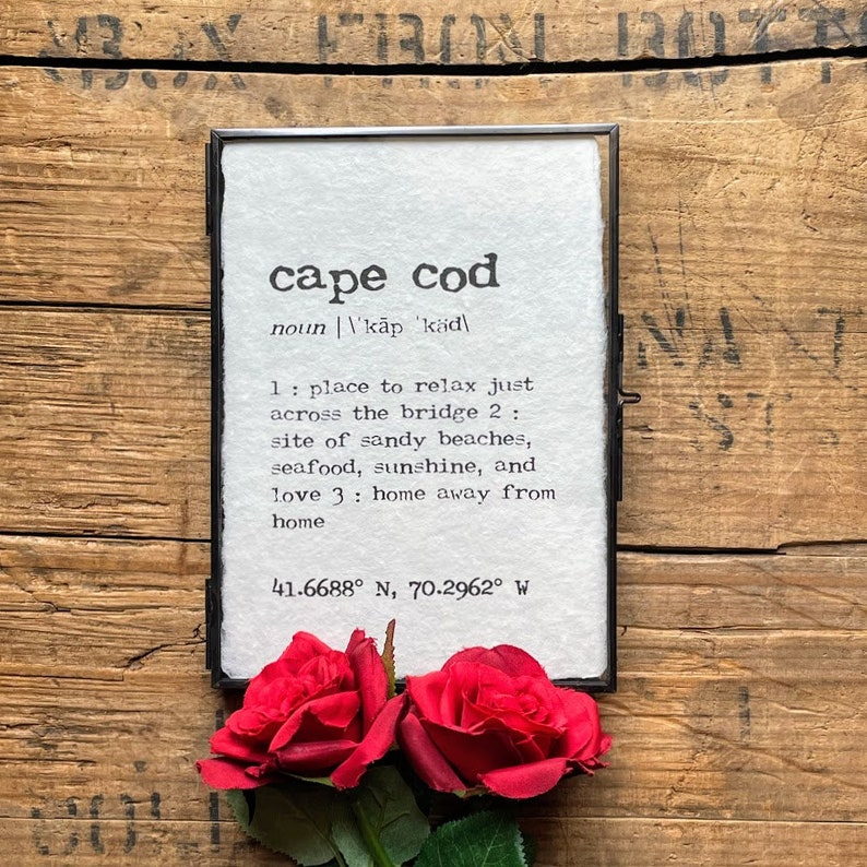 Cape Cod Massachusetts Definition Print in Typewriter Font on 5x7, 8x10 ...