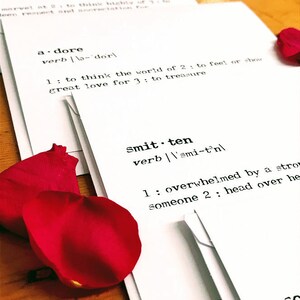 Adore Definition Greeting Card in Typewriter Font With Envelope and ...