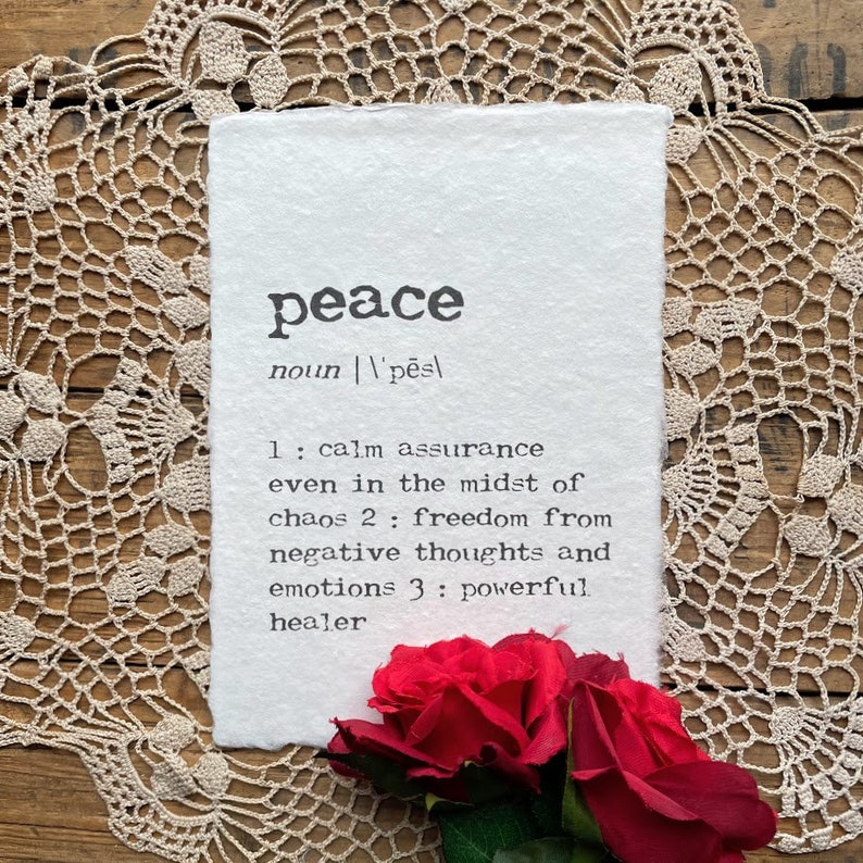 Peace Definition Print in Typewriter Font on 5x7 8x10 11x14 - Etsy