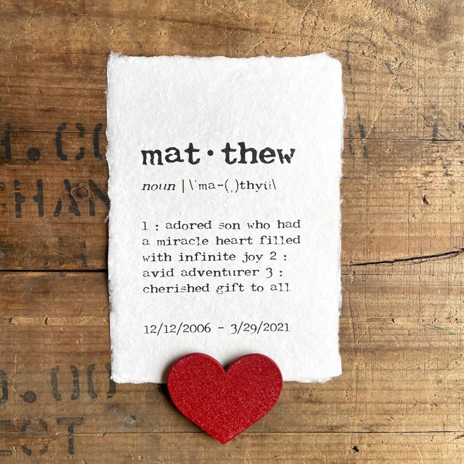 Custom Name Definition Print in Typewriter Font on 5x7 or 8x10 | Etsy