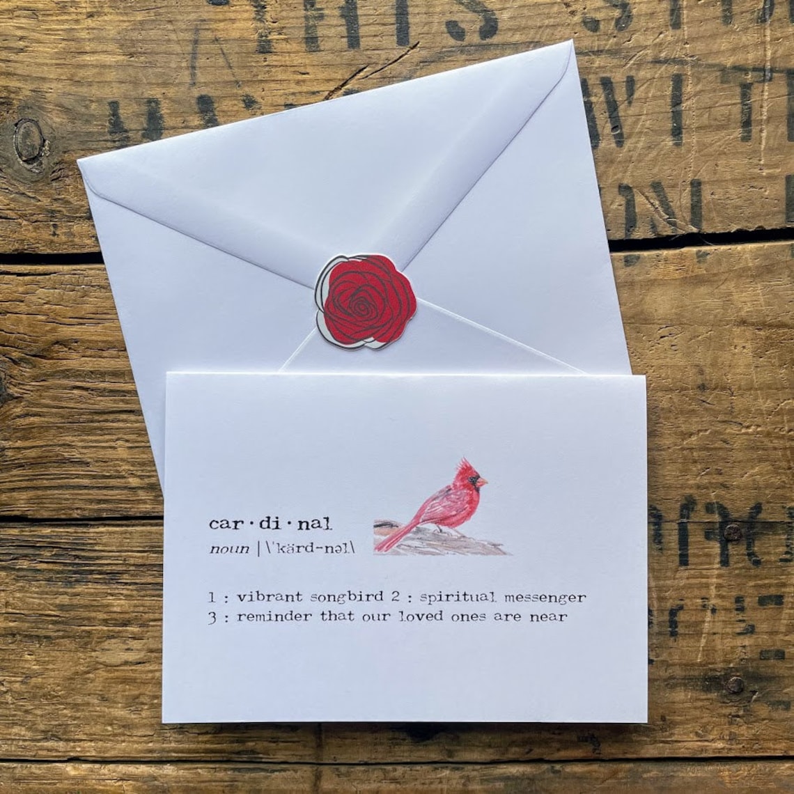 Cardinal Definition Greeting Card With Original Cardinal - Etsy