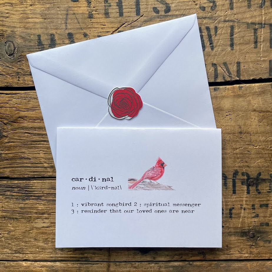 Cardinal Definition Greeting Card With Original Cardinal - Etsy
