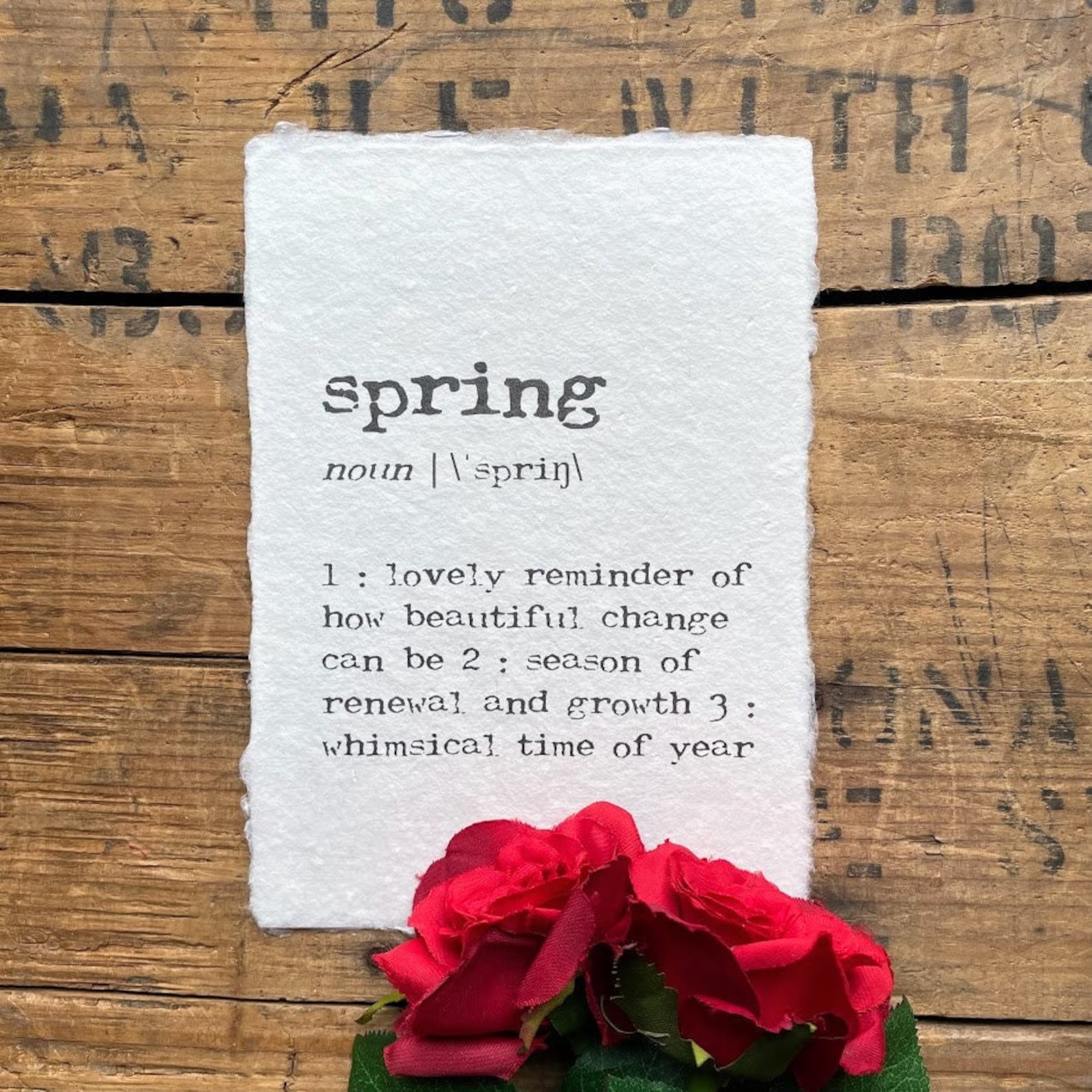 Spring Definition Print in Typewriter Font on 5x7, 8x10, 11x14 Handmade ...
