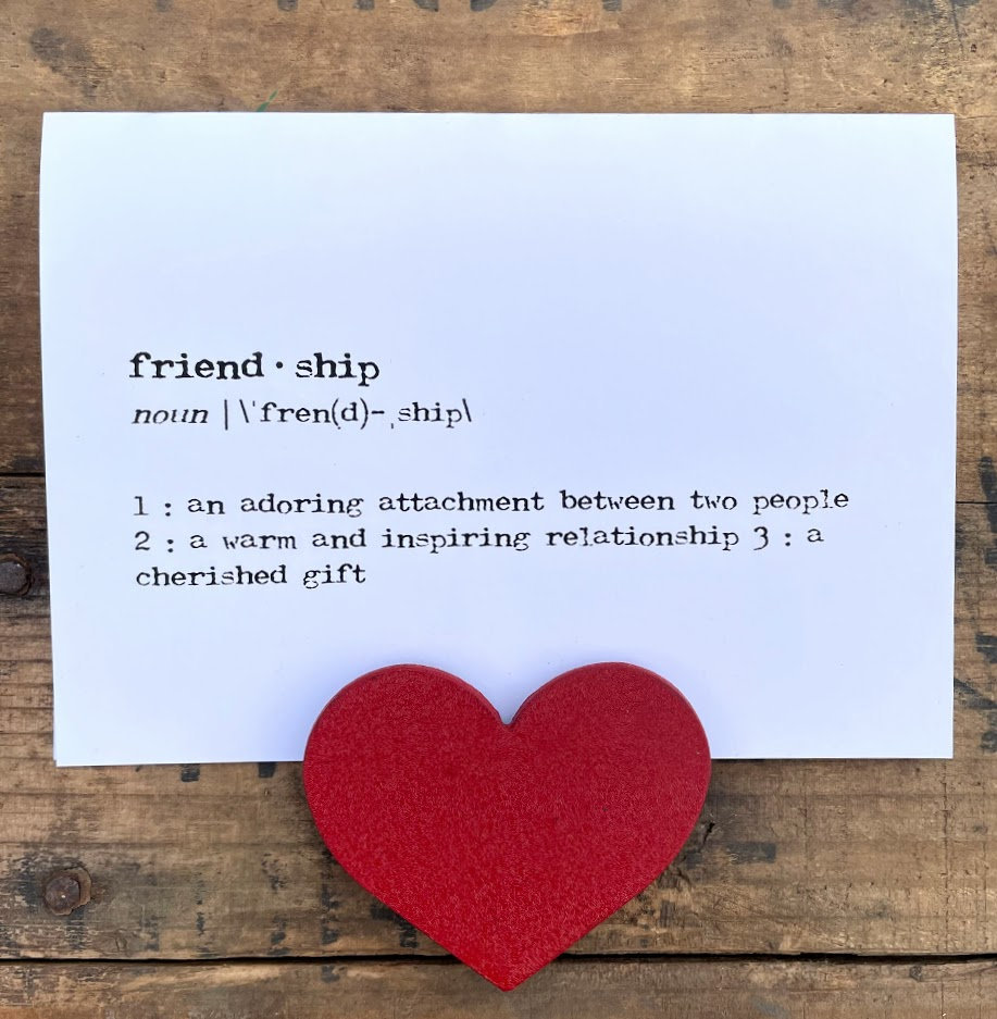 Friendship Definition Greeting Card in Typewriter Font With - Etsy
