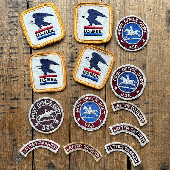 Vintage US Mail letter carrier patch, faded red and w… - Gem