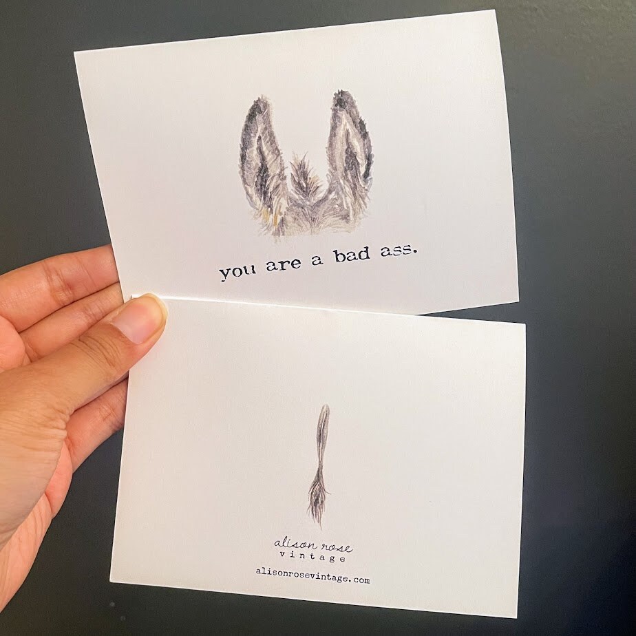 You are a bad ass compliment greeting card in typewriter font | Etsy