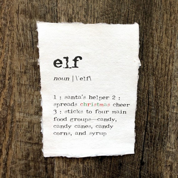 Elf Definition Print in Typewriter Font on 5x7 or 8x10 - Etsy