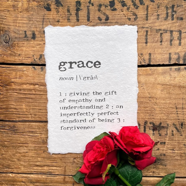 Grace Definition Print in Typewriter Font on 5x7 8x10 11x14 - Etsy