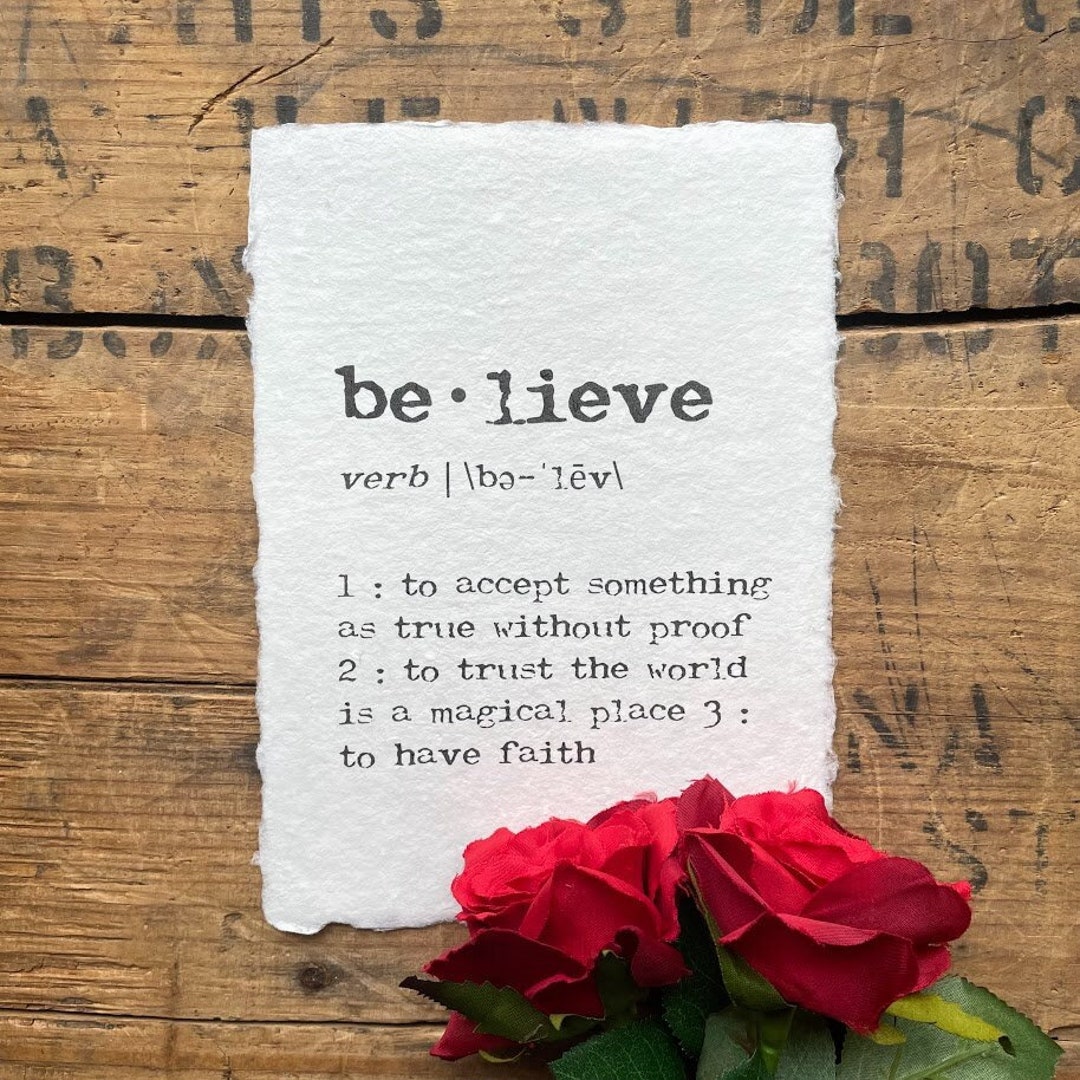 Believe Definition Print in Typewriter Font on 5x7, 8x10, 11x14 ...