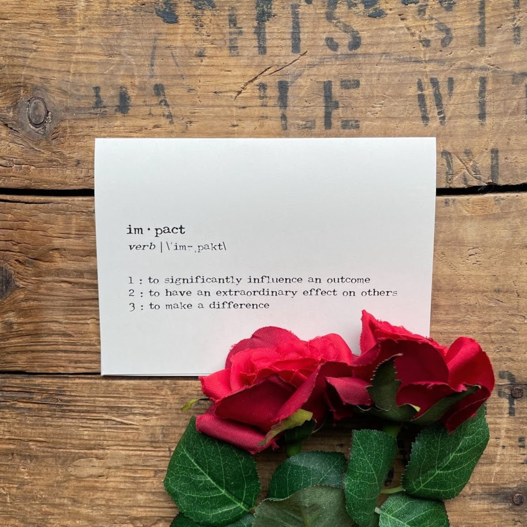 Impact Definition Greeting Card in Typewriter Font With Envelope and ...
