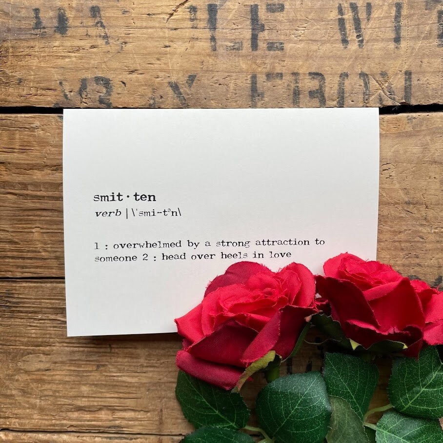 Smitten Definition Greeting Card in Typewriter Font With - Etsy