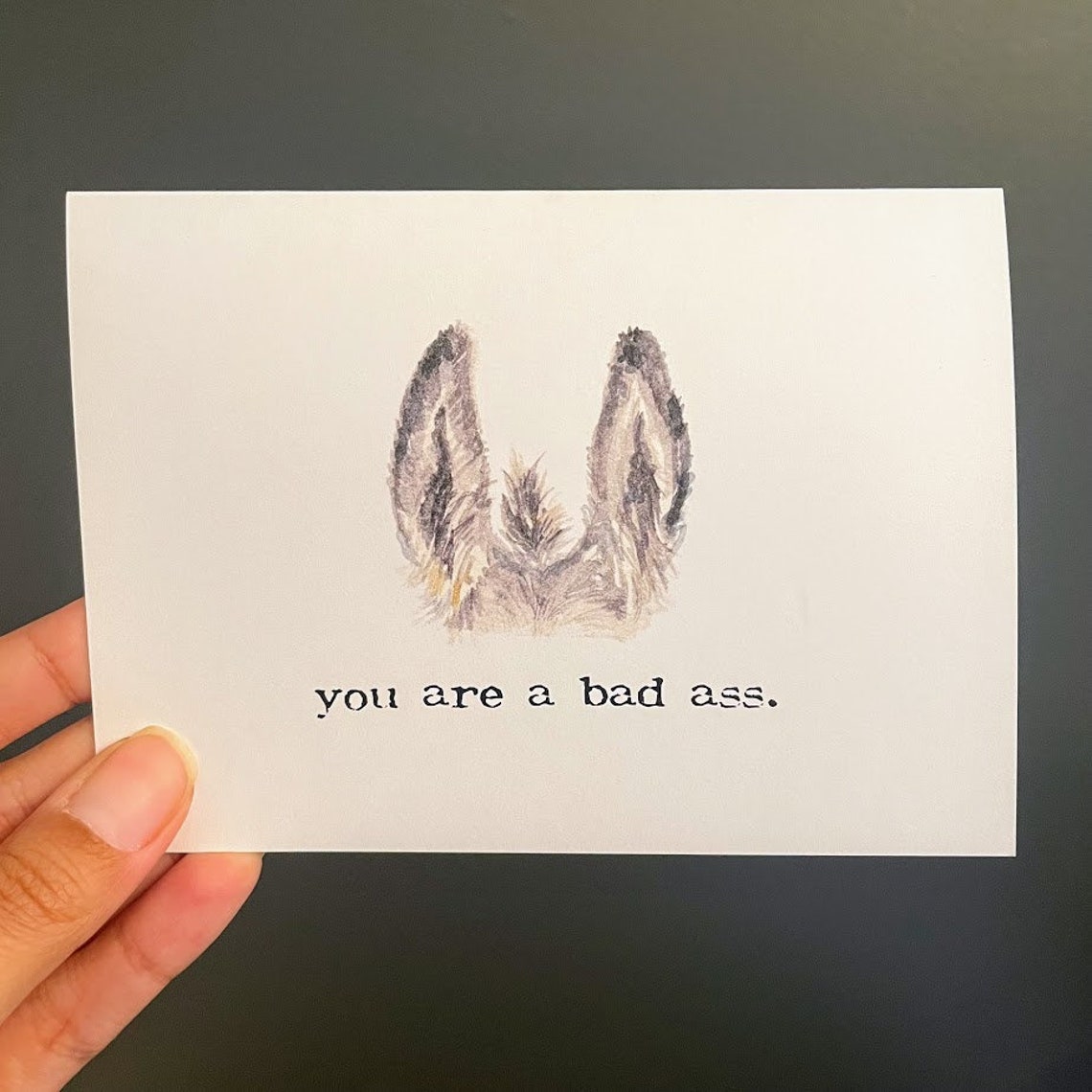 You are a bad ass compliment greeting card in typewriter font | Etsy
