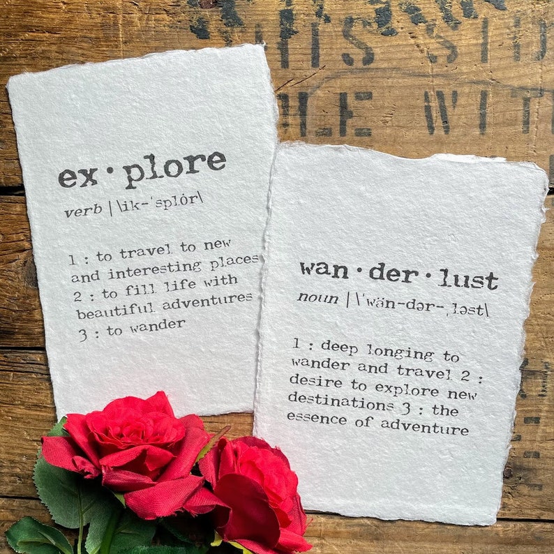 Explore Definition Print in Typewriter Font on 5x7 or 8x10 | Etsy