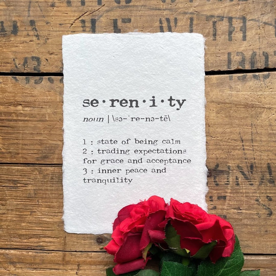 Serenity Definition Print in Typewriter Font on 5x7, 8x10, 11x14 ...