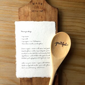 Custom Recipe Print on Handmade Paper, Grandma's Cookie Recipe, Food ...