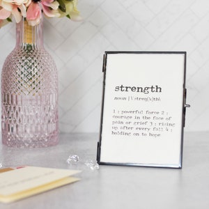 Strength Definition Print in Typewriter Font on 5x7, 8x10, 11x14 ...