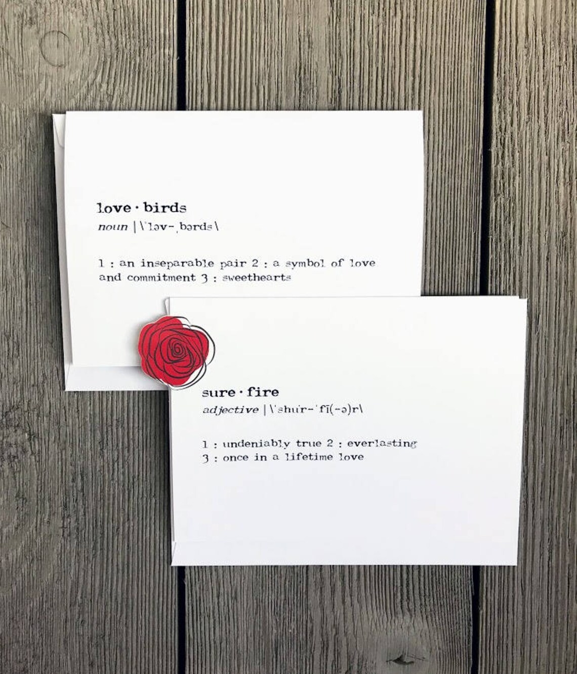 Lovebirds Definition Greeting Card in Typewriter Font With - Etsy