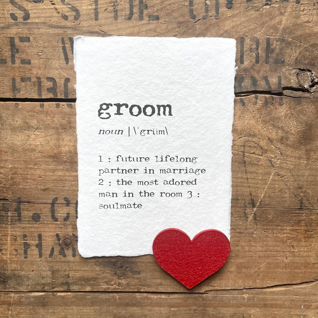 Groom Definition Print in Typewriter Font on 5x7, 8x10, 11x14 Handmade ...