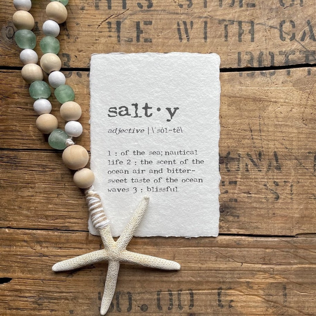 Salty Definition Print in Typewriter Font on 5x7 or 8x10 Handmade ...