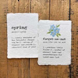 Forget-me-not Definition Print in Typewriter Font on Handmade Paper ...