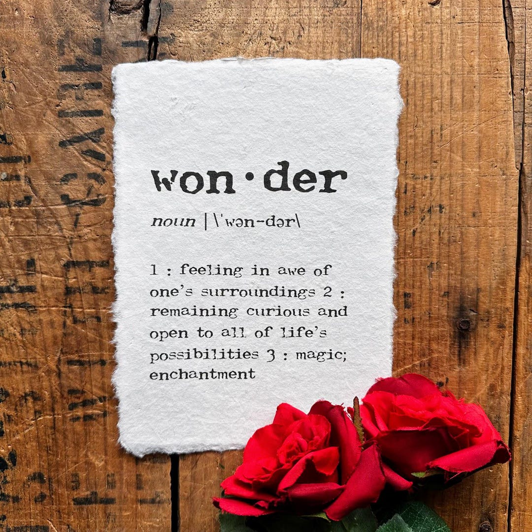 Wonder Definition Print in Typewriter Font on 5x7, 8x10, 11x14 Handmade ...