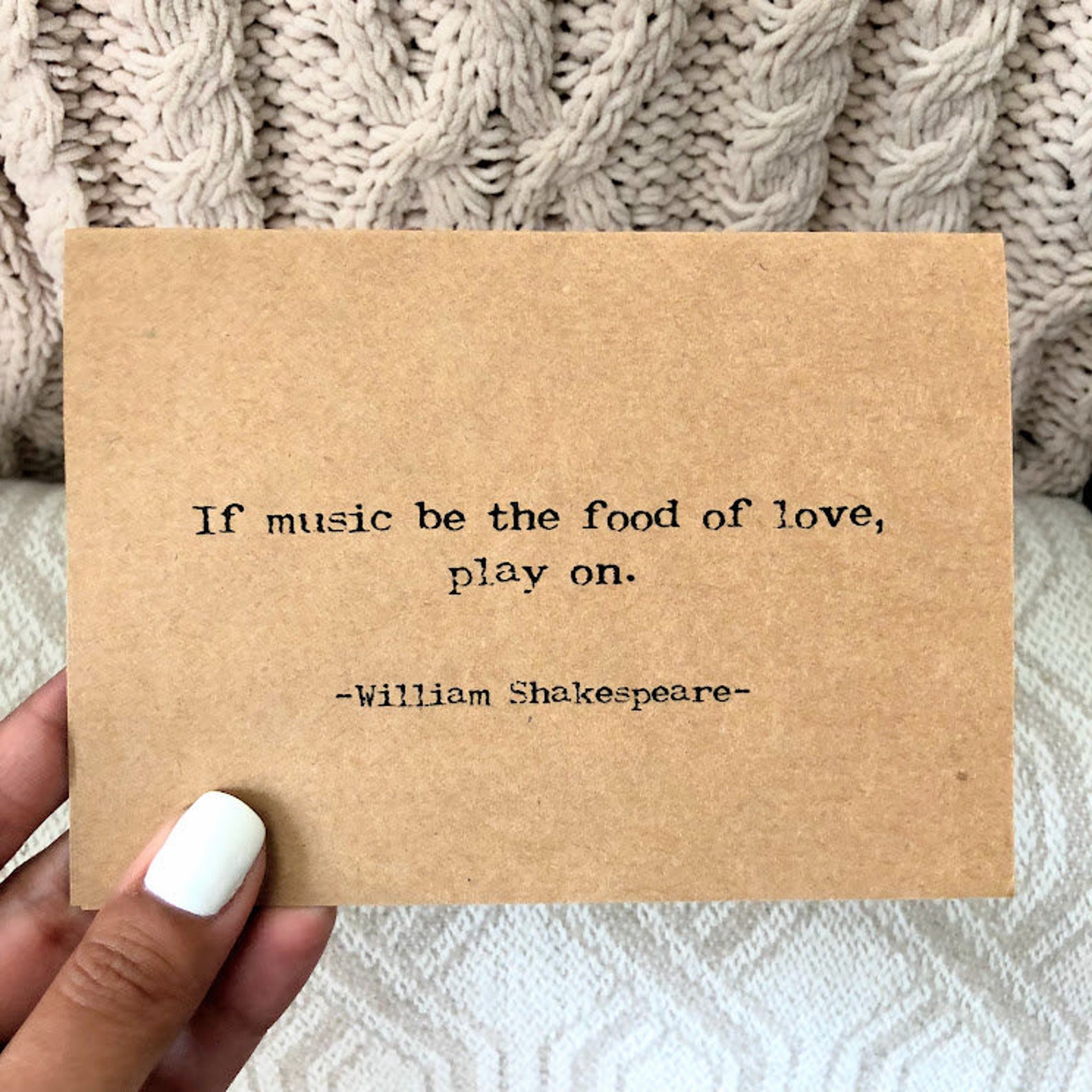 If Music Be the Food of Love, Play on William Shakespeare Quote ...