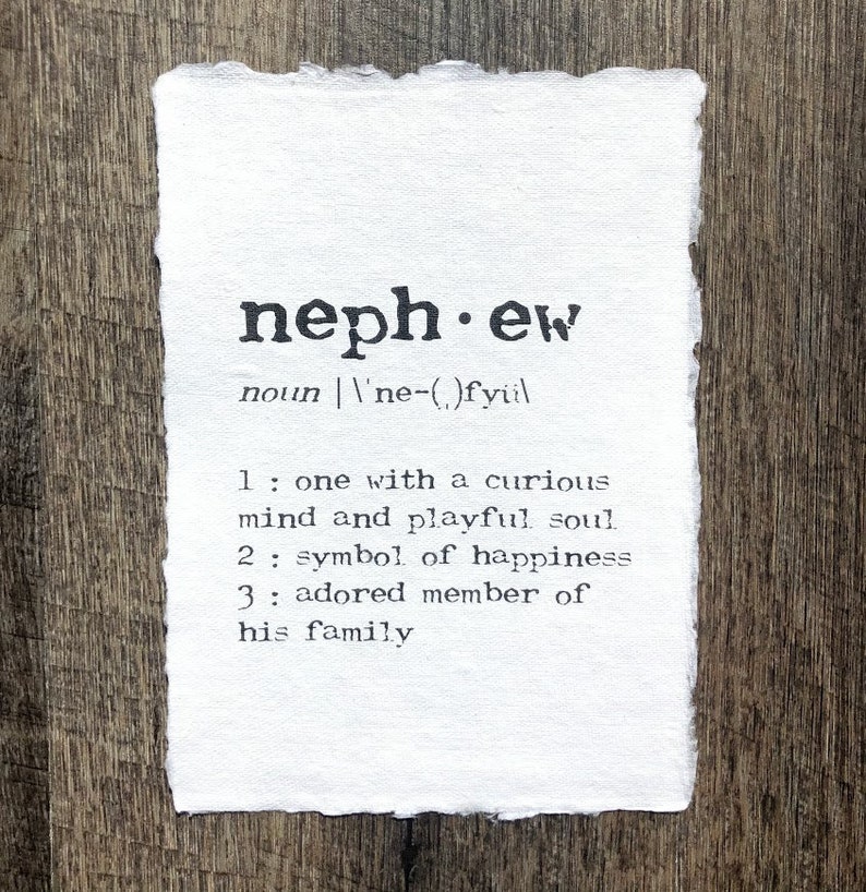 Nephew Definition Print in Typewriter Font on 5x7 8x10 11x14 - Etsy