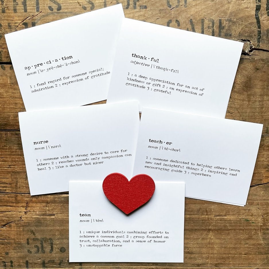 Team Definition Greeting Card in Typewriter Font With Envelope - Etsy ...