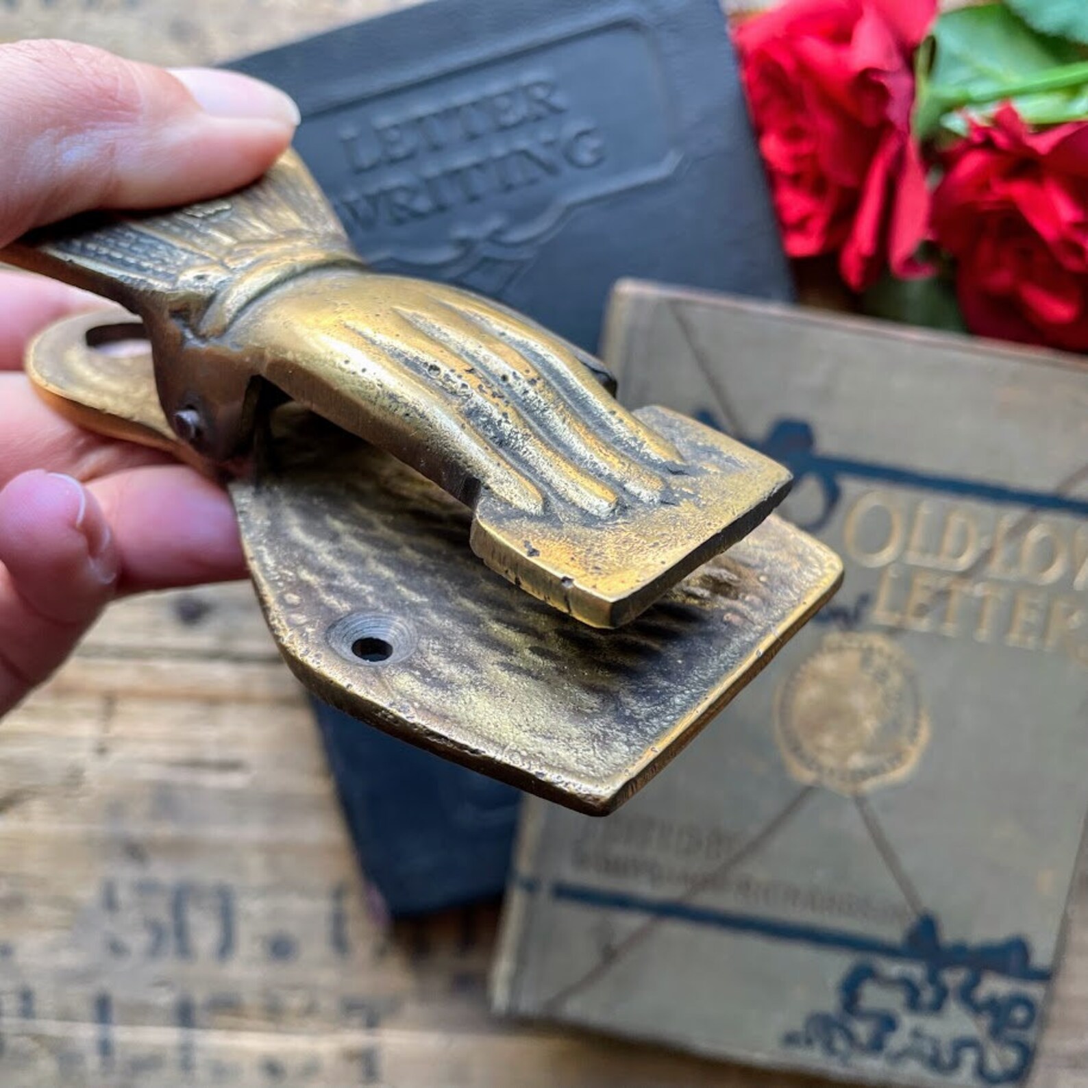 Vintage Brass Victorian Hand Paper Clip Gold Ornate Finish - Etsy